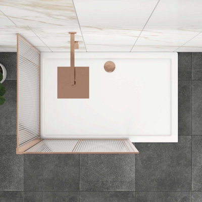 Luxor 2 Sided Walk In Wet Room Fluted Shower Enclosure with 1400 x ...