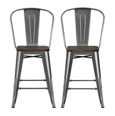 Luxor Counter Stool in Gun Metal, 2 pieces