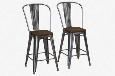 Luxor Counter Stool in Gun Metal, 2 pieces
