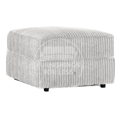 Luxor Delta Ferguson Silver Fabric Soft Jumbo Cord Footstool
