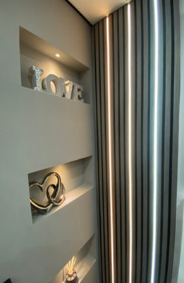 Luxor Lighting DIY Plug & Play 3x 2.4mtr Warm White Acoustic Panel Slat ...