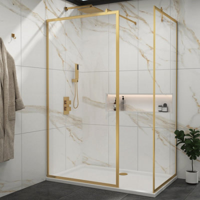 Luxor Walk in Wet Room Shower Enclosure with 1600 x 900mm Stone Tray ...