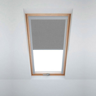 LUXTRA (DHR) GREY BLACKOUT ROLLER BLIND FOR VELUX ROOF WINDOW MK04 WITH ...