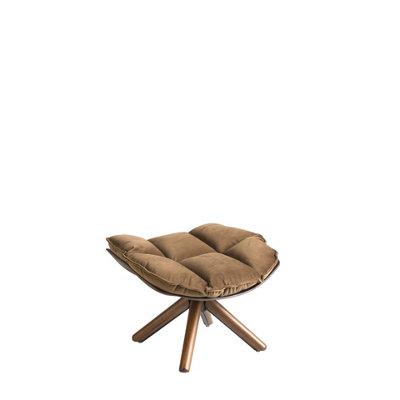 Luxurious Brown Velvet Ottoman for Modern Living Rooms