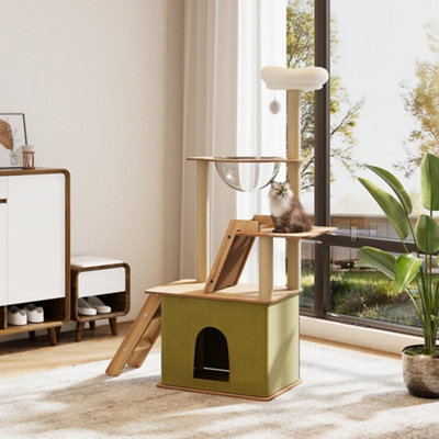 Luxurious Multilevel Cat Tower Cat Tree with Plush Perch and Scratching ...