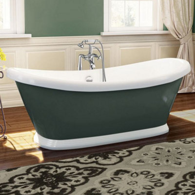 Luxury 1770mm Traditional Grey Freestanding Bath | DIY at B&Q