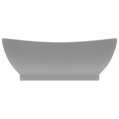 Luxury Basin Overflow Oval Matt Light Grey 58.5x39 cm Ceramic