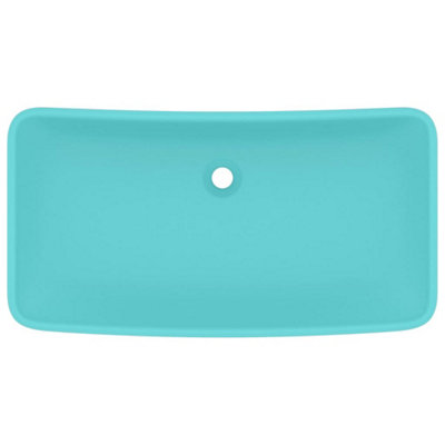 Luxury Basin Rectangular Matt Light Green 71x38 cm Ceramic