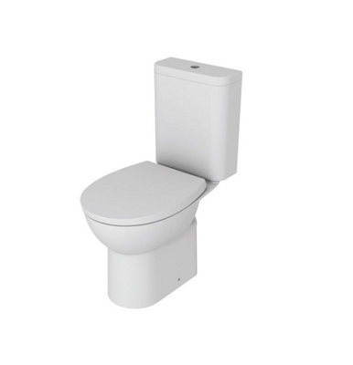 Luxury Bathrooms Rimless Close Coupled Open Back WC with Soft Close Seat