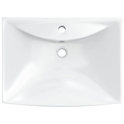 Luxury Ceramic Basin Rectangular with Overflow & Faucet Hole