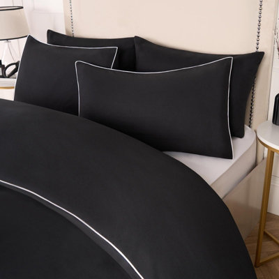 Luxury Duvet Cover Set Piped Edge Soft Quilt Pillowcase Bedding, King