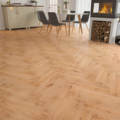 Luxury Flooring Mayfield Herringbone Oak - Oiled Engineered Wood - 125 ...