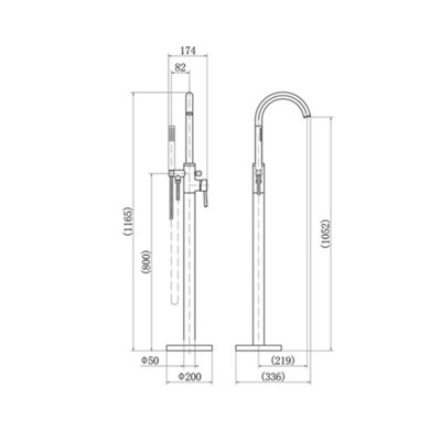 Luxury Freestanding Bath Shower Mixer Tap in Polished Chrome