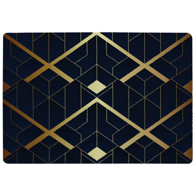 Luxury Gold Art Deco Special Soft Home Rug