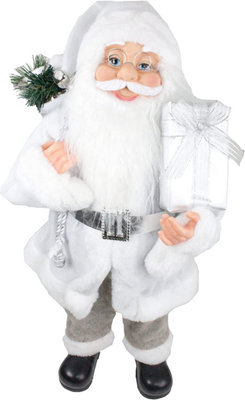 Luxury Grey Father Christmas Figure 45cm | DIY at B&Q