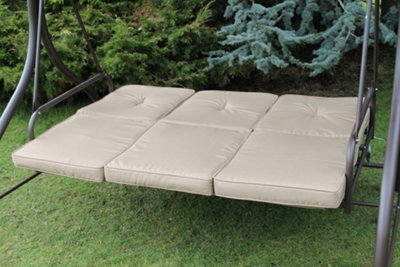 LUXURY HEAVY DUTY GARDEN 3 SEATER SWING SEAT HAMMOCK BED COMPLETE WITH ...