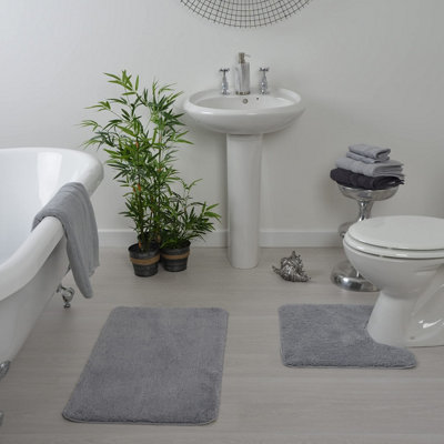 Luxury Microfibre Bath Mat Non-Slip - Dove Grey
