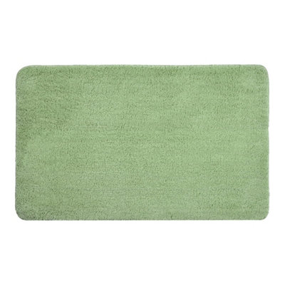 Luxury Microfibre Bath Mat Non-Slip - Sage Green | DIY at B&Q