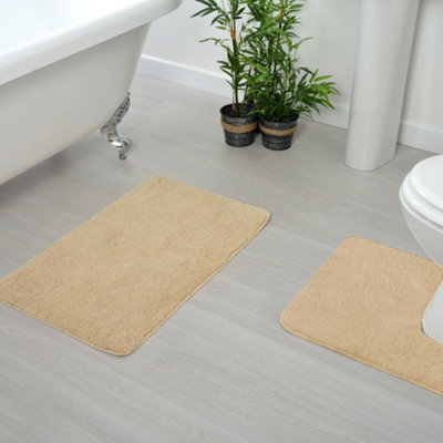 Luxury Microfibre Bath Mat Non-Slip - Stone