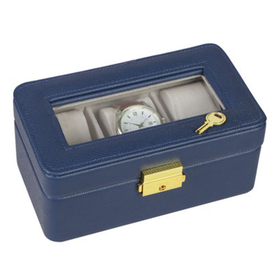 Luxury Midnight Blue Textured Watch Storage Box, Unisex Watch Gift Box ...