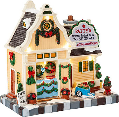 Buy Luxury Miniature Light Up Resin Pattys Shop Christmas Village | DIY ...