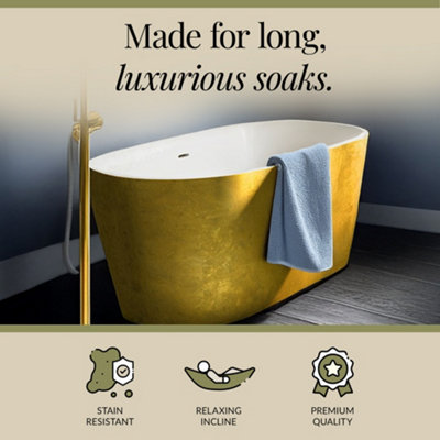 Luxury Modern Freestanding Oval Bath - Gold Finish - 1695 x 795mm