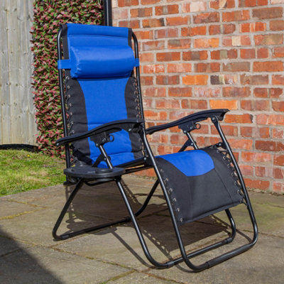 Luxury Padded Multi Position Zero Gravity Garden Relaxer Chair Lounger ...