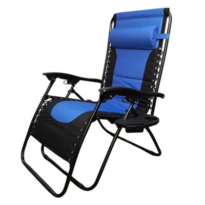 Luxury Padded Multi Position Zero Gravity Garden Relaxer Chair Lounger ...