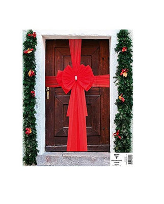 Luxury Red Christmas Door Bow Large Elegant Decorative Front Door ...