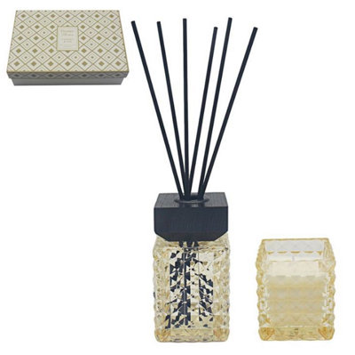 Luxury Reed Diffuser 120ml & 70G Candle Cashmere & Silk Gift Set Home ...