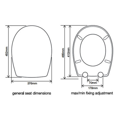 Luxury Round Soft Close Toilet Seat Top Fix Metal Hinges Heavy Duty ...