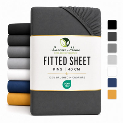 Luxury Single Fitted Sheet Extra Deep 40cm Pocket Premium Brushed ...