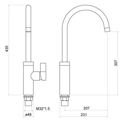 Luxury Single Lever Kitchen Sink Mixer