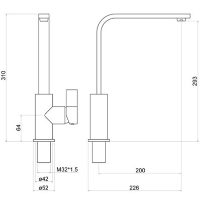 Luxury Single Lever Kitchen Sink Mixer