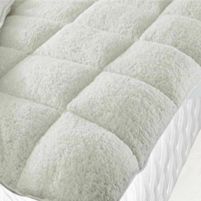 Luxury Single Size Super Soft Teddy Mattress Topper Enhancer Bedding ...