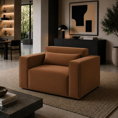 Luxury Sloane Velvet Sofa - Brown 1 Seater