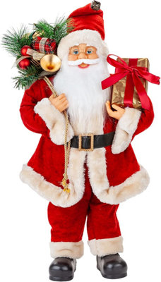 Luxury Standing Red Father Christmas Figure 60cm | DIY at B&Q