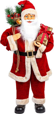 Luxury Standing Red Father Christmas Figure 90cm | DIY at B&Q