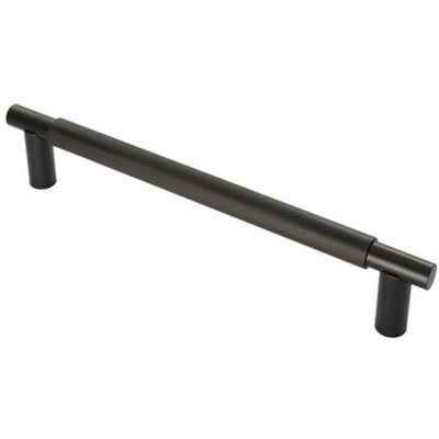 Luxury T Bar Knurled Pull Handle - 450mm Matt Black - Kitchen Door ...