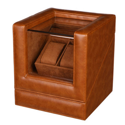 Luxury Tan 2 Cushion Watch Storage Box, Unisex Watch Gift Box, Watch ...