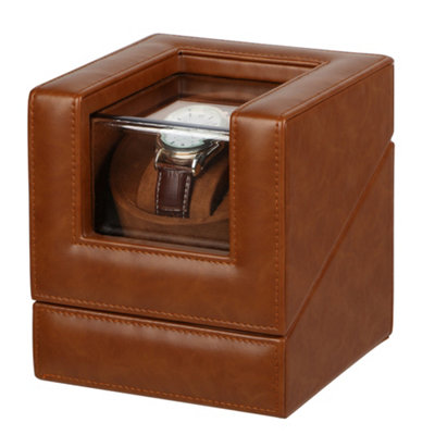 Luxury Tan Single Cushion Watch Storage Box, Unisex Watch Gift Box ...