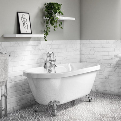 Luxury Traditional 1700mm Double Ended Bath | DIY at B&Q
