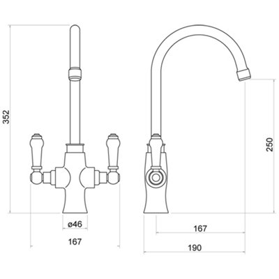 Luxury Two Handle Kitchen Sink Mixer