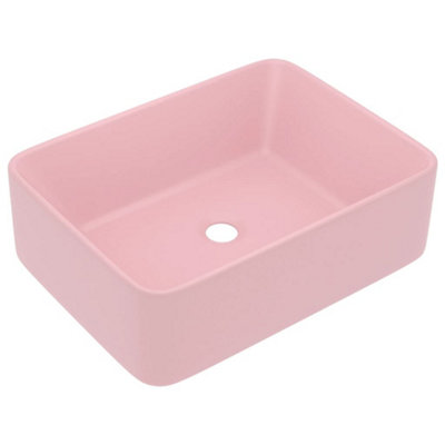 LUXURY WASH BASIN MATT PINK 41X30X12 CM CERAMIC