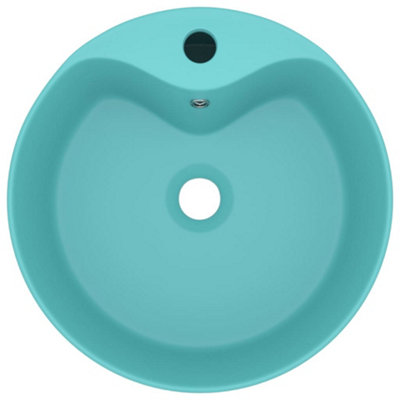Luxury Wash Basin with Overflow Matt Light Green 36x13 cm Ceramic
