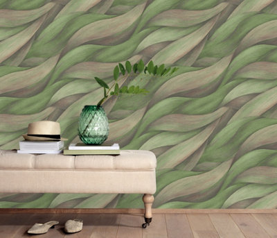 Luxury Waves Embossed Vinyl Wallpaper | DIY at B&Q