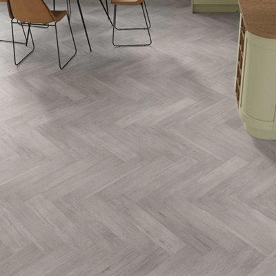 LVT Luxury Vinyl Tile Herringbone Flooring Waterproof Click Fit Wood ...