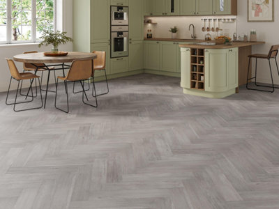 LVT Luxury Vinyl Tile Herringbone Flooring Waterproof Click Fit Wood ...
