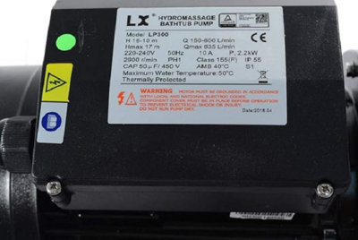 LX LP300 Pump 1 speed 3.0HP Hot Tub Spa