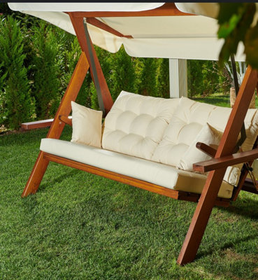 Lyon Solid Wood Porch Swing with Canopy